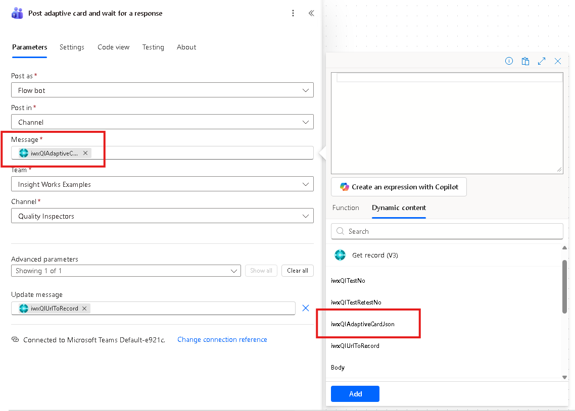 Use Adaptive Cards in Teams and Power Automate with Quality Inspector - Insight Works Knowledge Base